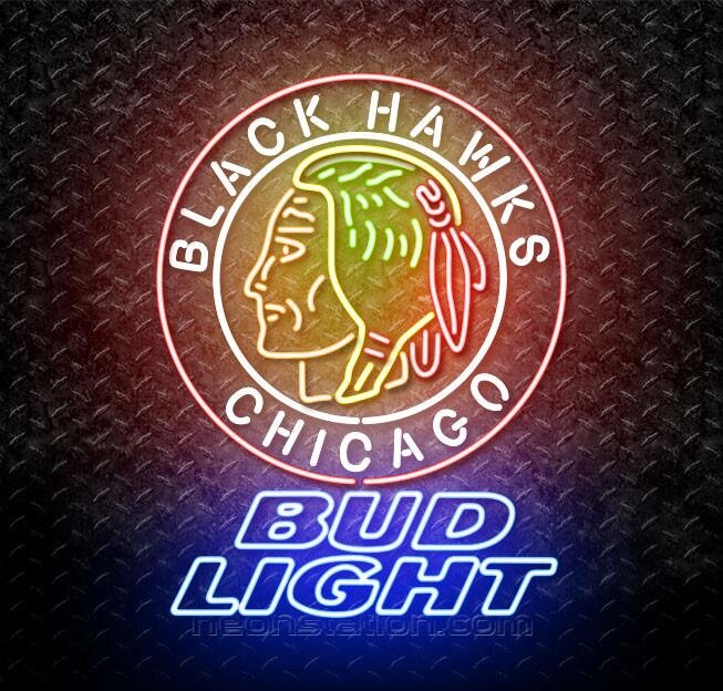 Bud Light Commemorative 1938 Chicago Blackhawks Neon Sign For Sale ...