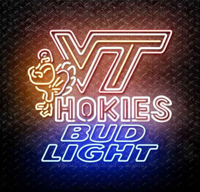 Bud Light Virginia Tech Vt Hokies Logo Neon Sign For Sale // Neonstation