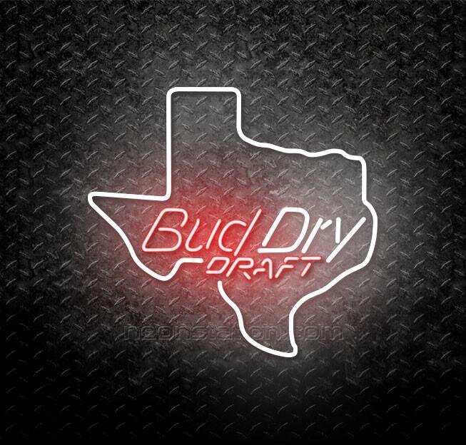 Budweiser Dry Texas State Neon Sign For Sale // Neonstation