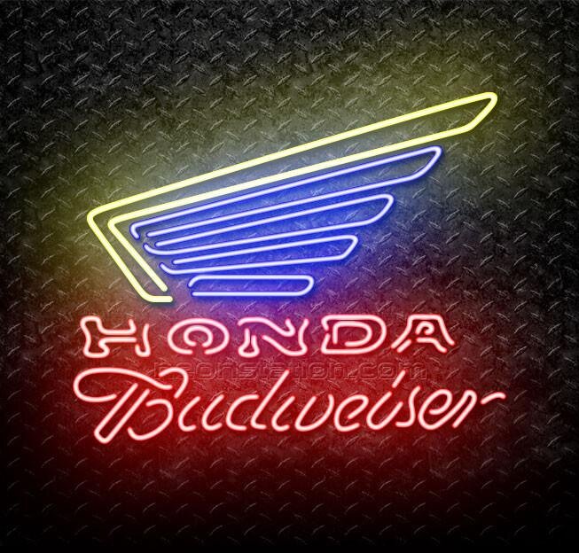 Budweiser Honda Motorcycles Gold Wing Neon Sign For Sale // Neonstation