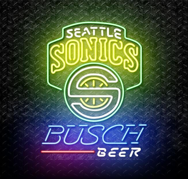 Busch Beer NBA Seattle Supersonics Neon Sign For Sale // Neonstation