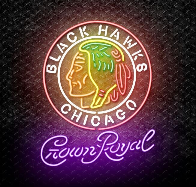 Crown Royal Commemorative 1938 Chicago Blackhawks Neon Sign For Sale ...