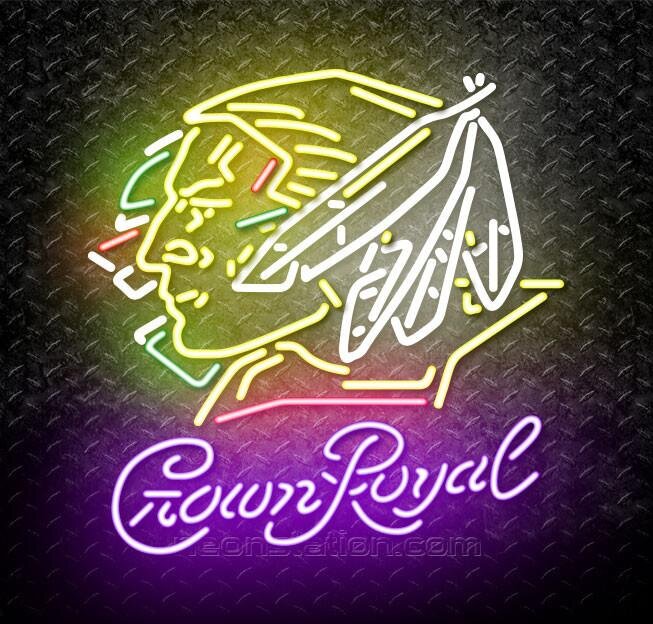 Crown Royal North Dakota Fighting Sioux Neon Sign For Sale // Neonstation
