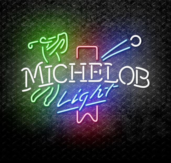 Michelob Light Red Ribbon Golfer Neon Sign For Sale // Neonstation