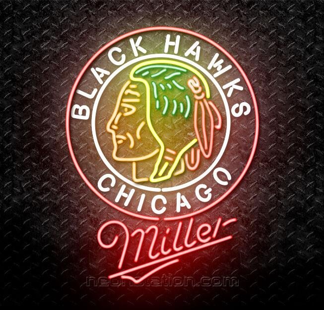 Miller Commemorative 1938 Chicago Blackhawks Neon Sign For Sale ...