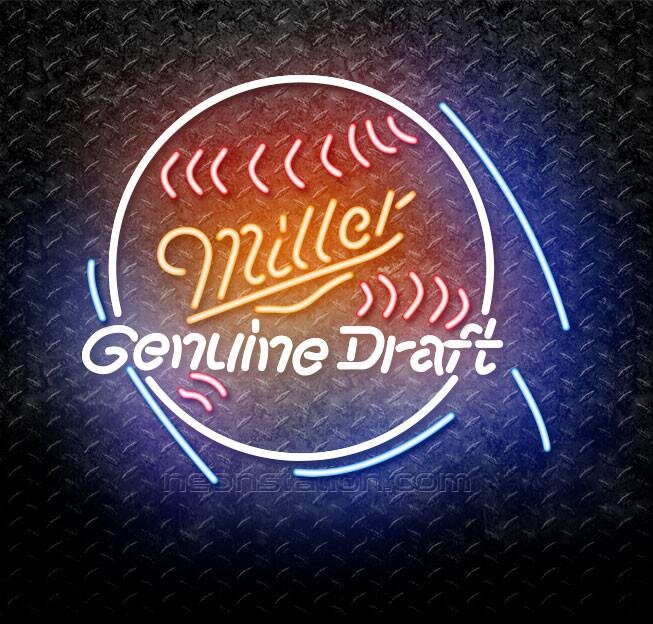 Miller Genuine Draft MGD Baseball Neon Sign For Sale // Neonstation