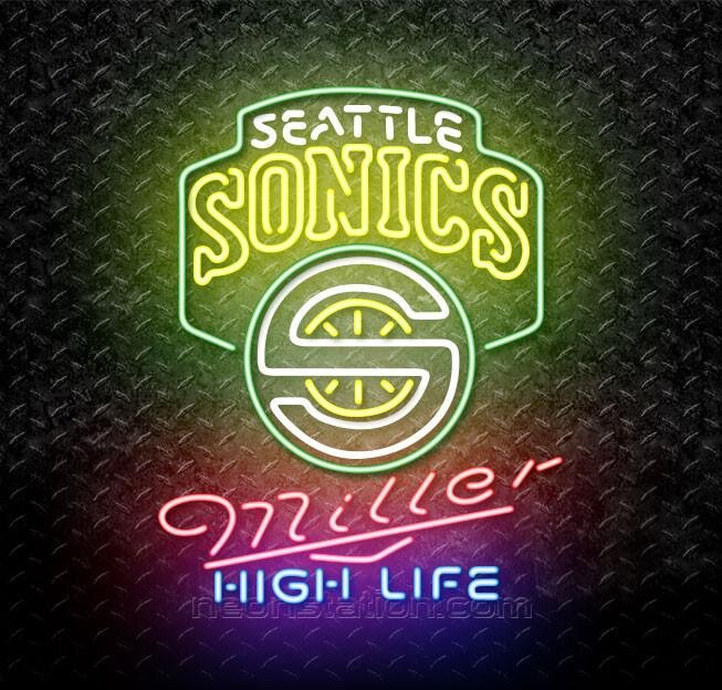 Miller High Life NBA Seattle Supersonics Neon Sign For Sale // Neonstation