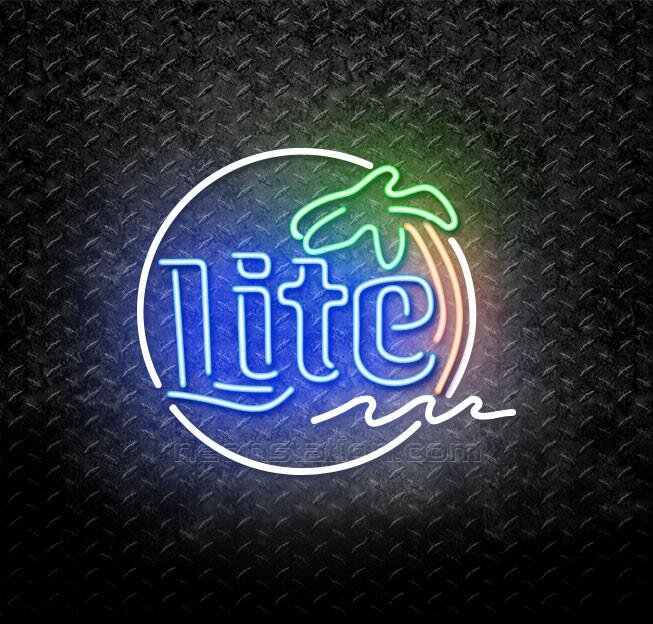 Miller Lite Circle Palm Tree Neon Sign For Sale // Neonstation