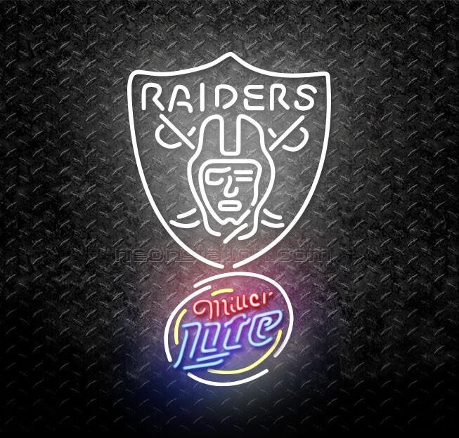 Miller Lite Rounded NFL Oakland Raiders Neon Sign For Sale // Neonstation