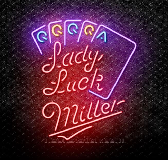 Miller Poker Lady Luck Series Neon Sign For Sale // Neonstation