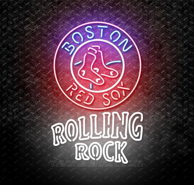 Rolling Rock Double Line MLB Boston Red Sox Neon Sign For Sale ...