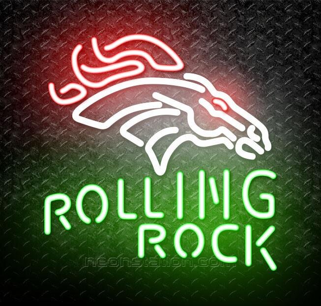 Rolling Rock Logo NFL Denver Broncos Neon Sign For Sale // Neonstation