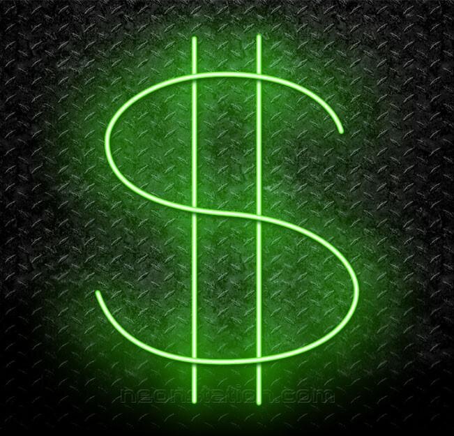 Buy Dollar $ Neon Sign Online // Neonstation