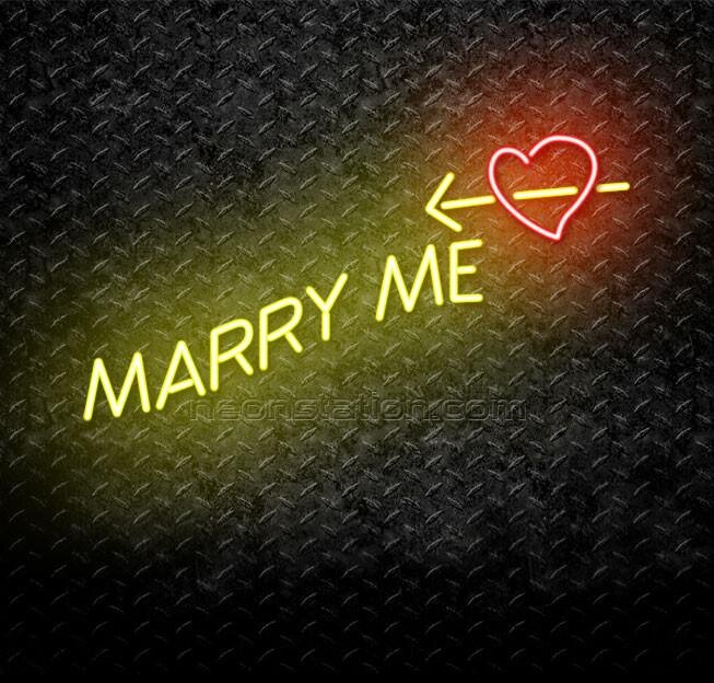 Marry Me With Crossing Heart Neon Sign For Sale // Neonstation