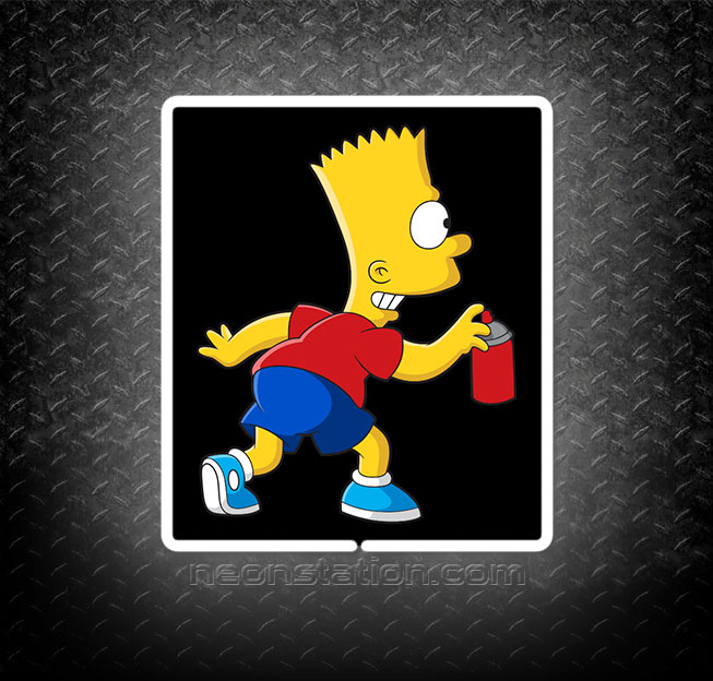 Bart Simpson Spraying Paint 3D Neon Sign For Sale // Neonstation