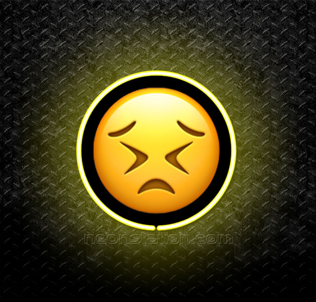 Persevering Face Emoji 3D Neon Sign For Sale // Neonstation