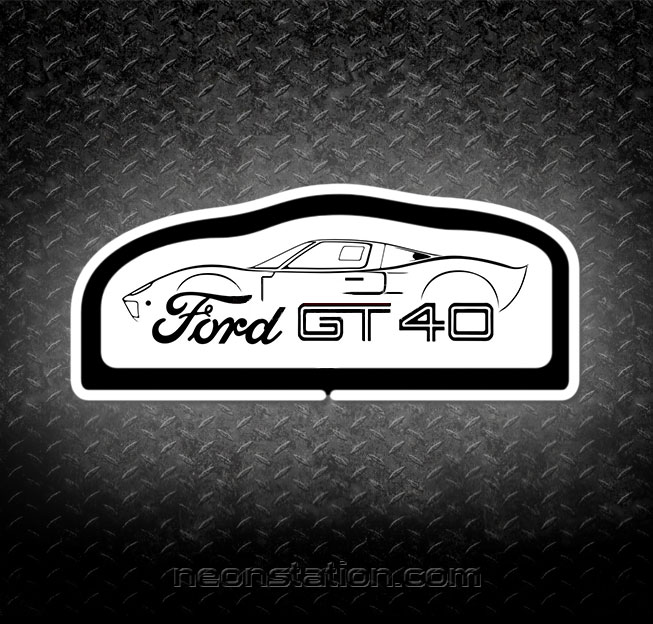 Ford GT40 Silhouette 3D Neon Sign For Sale // Neonstation